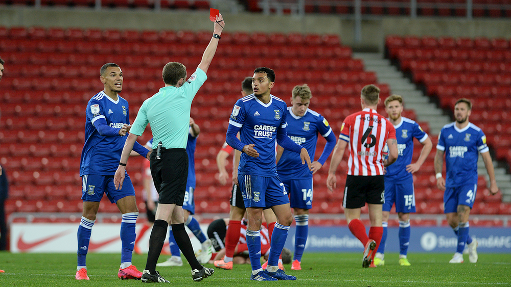 Ipswich Town TOWN APPEAL ANDRE RED CARD