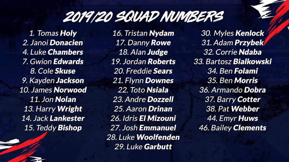 Ipswich Town TOWN ANNOUNCE 2019/20 SQUAD NUMBERS